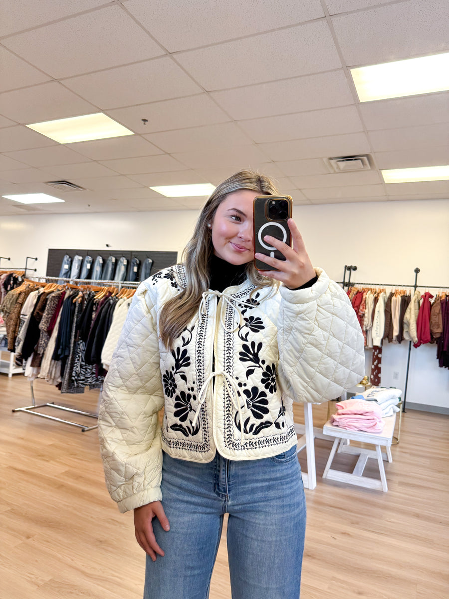 Cream Embroidered Jacket – Lobo's Boutique Tally
